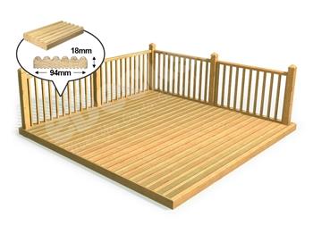 Discount Decking Kit 3m x 3m (With Handrails)