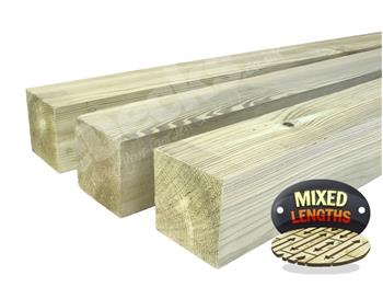 Green - Treated Planed Square Edge Timber (100mm x 100mm) Random Lengths
