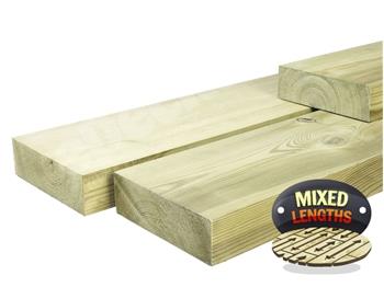 Green - Treated Planed Square Edge Timber (150mm x 50mm) Random Lengths