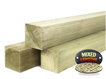 Green - Treated Planed Square Edge Timber (75mm x 75mm) Random Lengths