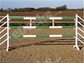 Green and White Timber Jump Pole (100mm)