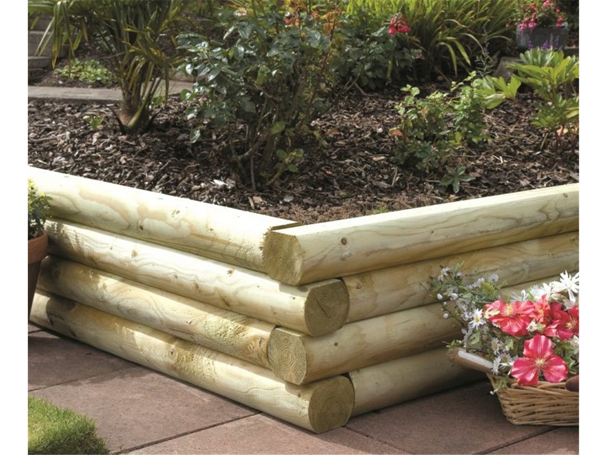 SMOOTH Rounded Garden Sleepers 1800mm x 120mm x 100mm